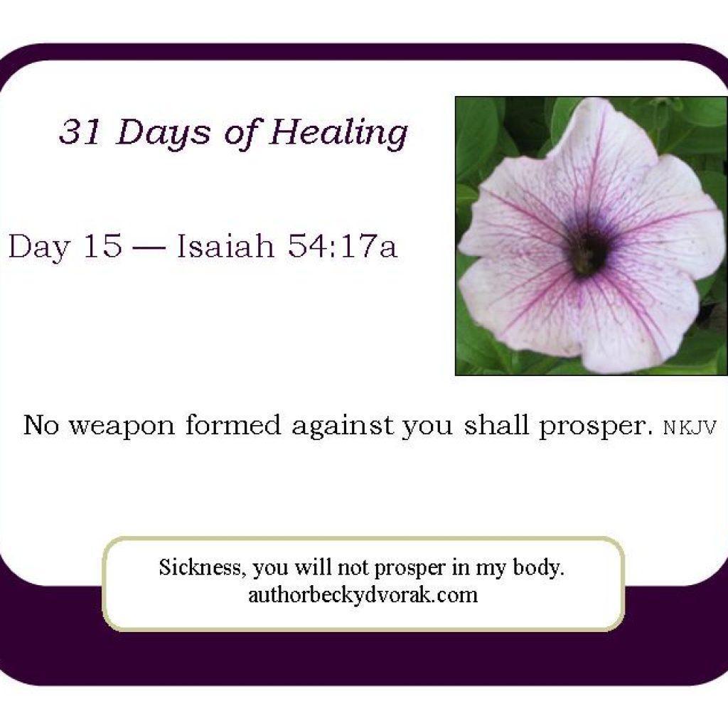 31 Days of Healing Scriptures - Author Becky Dvorak