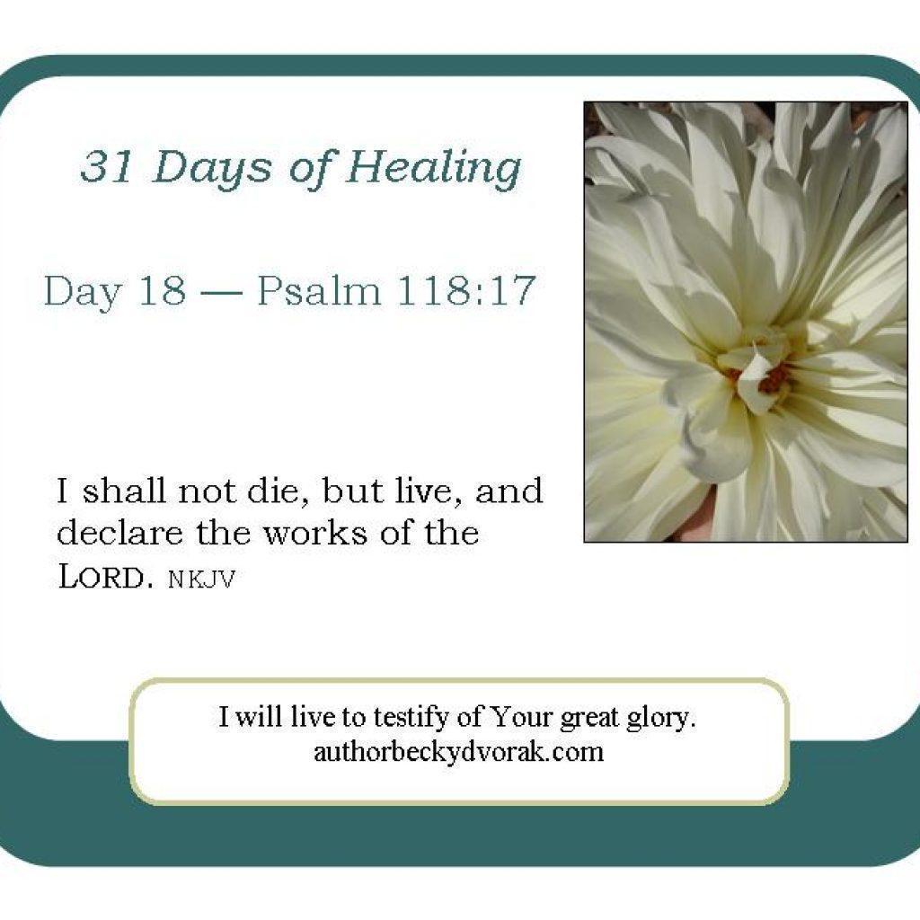 31 Days of Healing Scriptures - Author Becky Dvorak