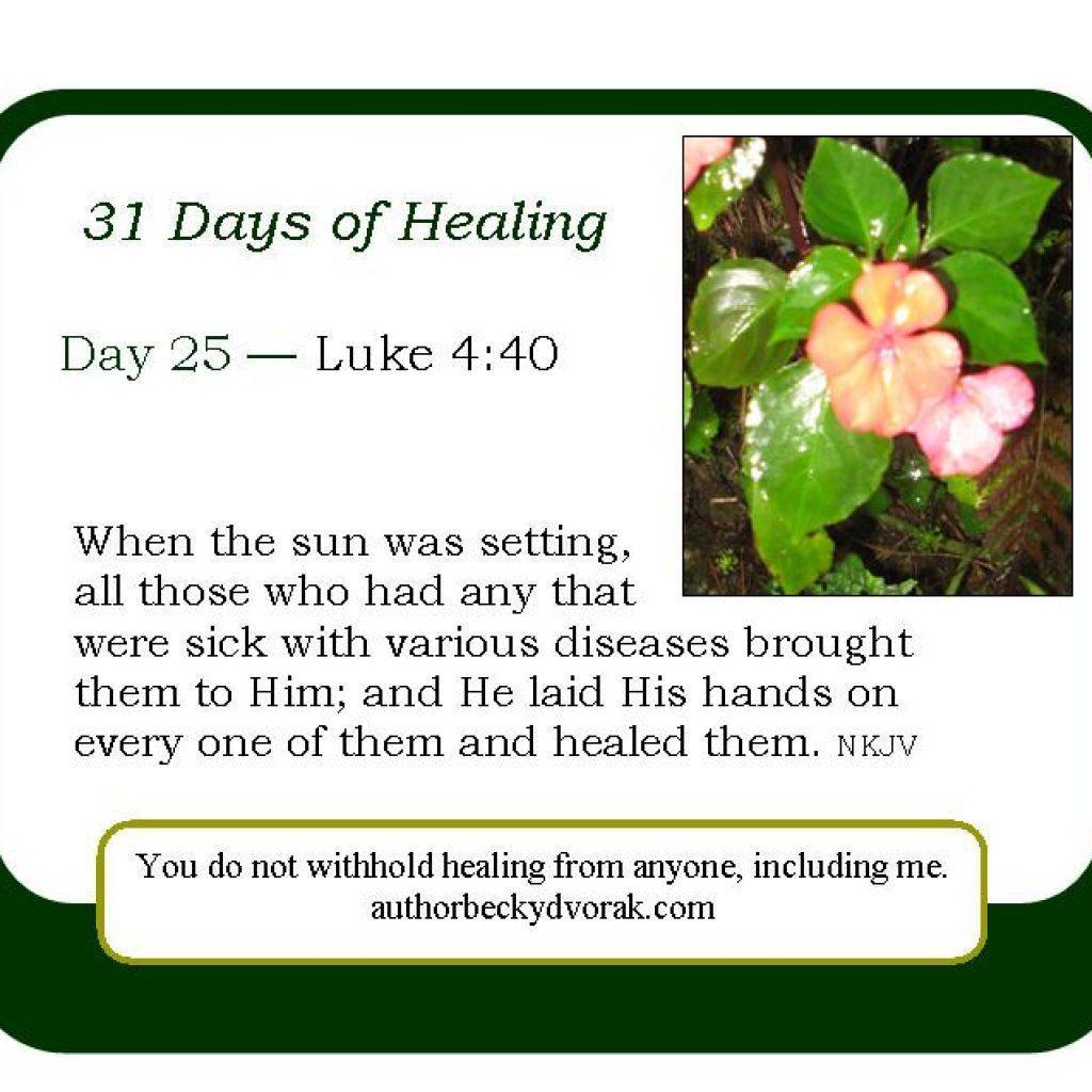 31 Days of Healing Scriptures - Author Becky Dvorak