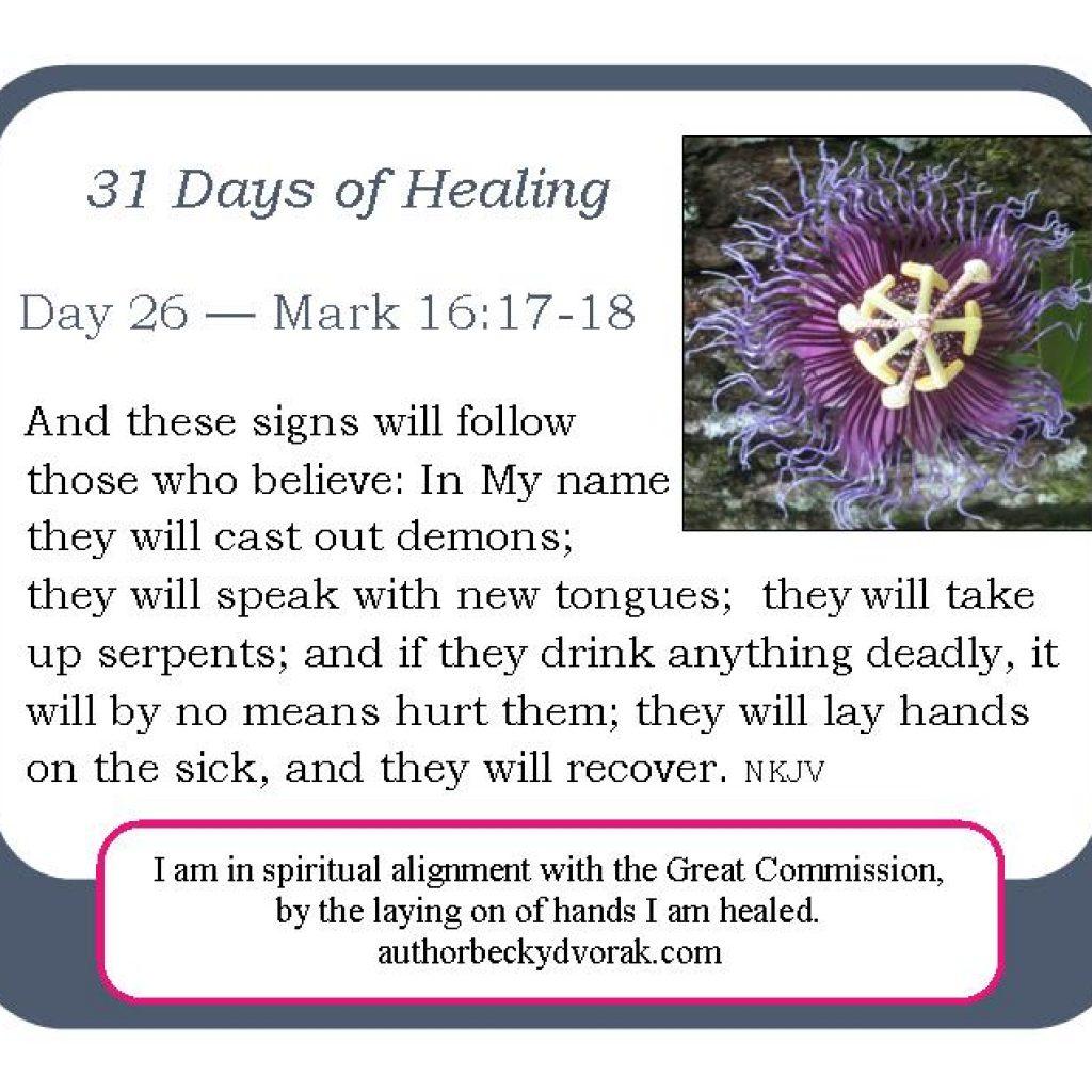31 Days of Healing Scriptures - Author Becky Dvorak