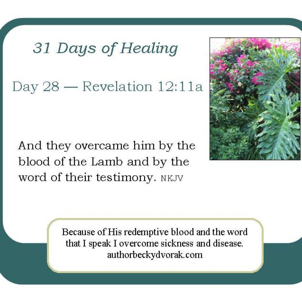 31 Days of Healing Scriptures - Author Becky Dvorak