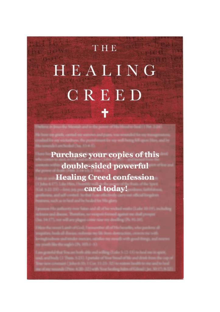 The Healing Creed Card (Special Price!) - Author Becky Dvorak
