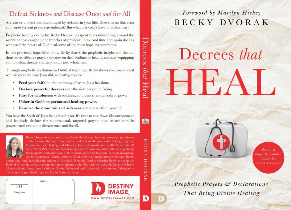 Cover for New Book! Decrees that HEAL - Author Becky Dvorak